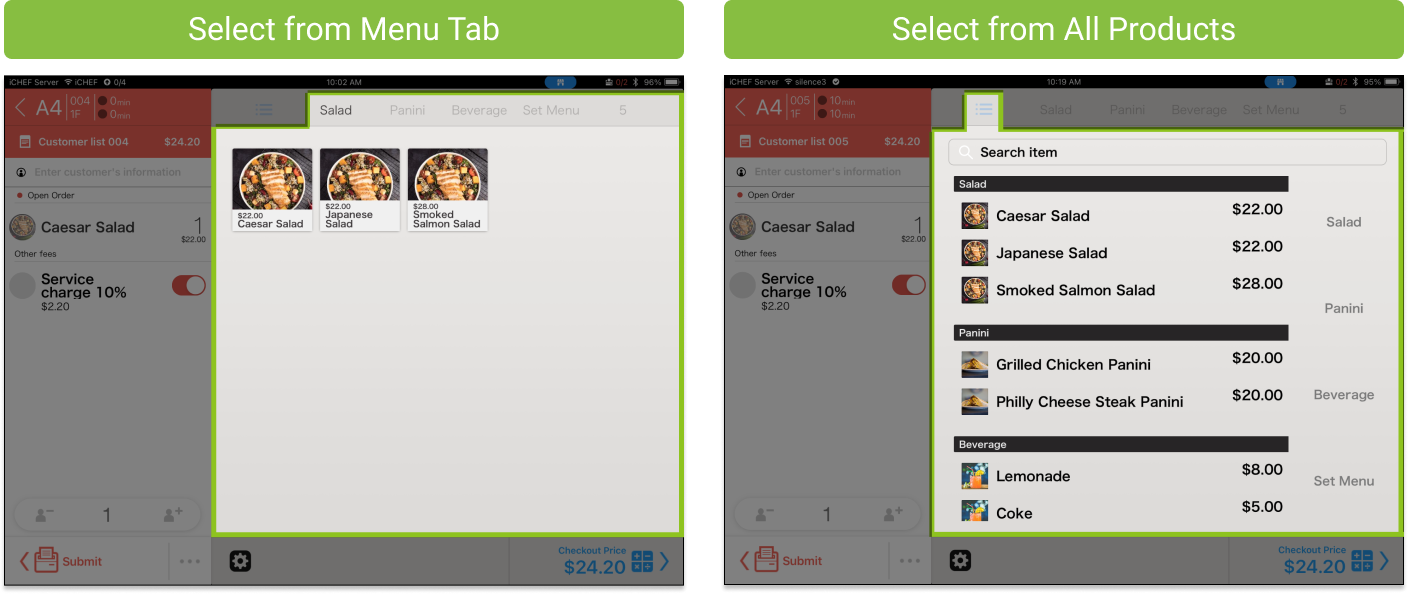 [Item Management] Set up Menu – iCHEF Support