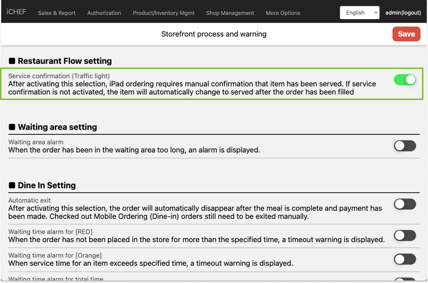 [Order Management] Meals Serving – iCHEF Support