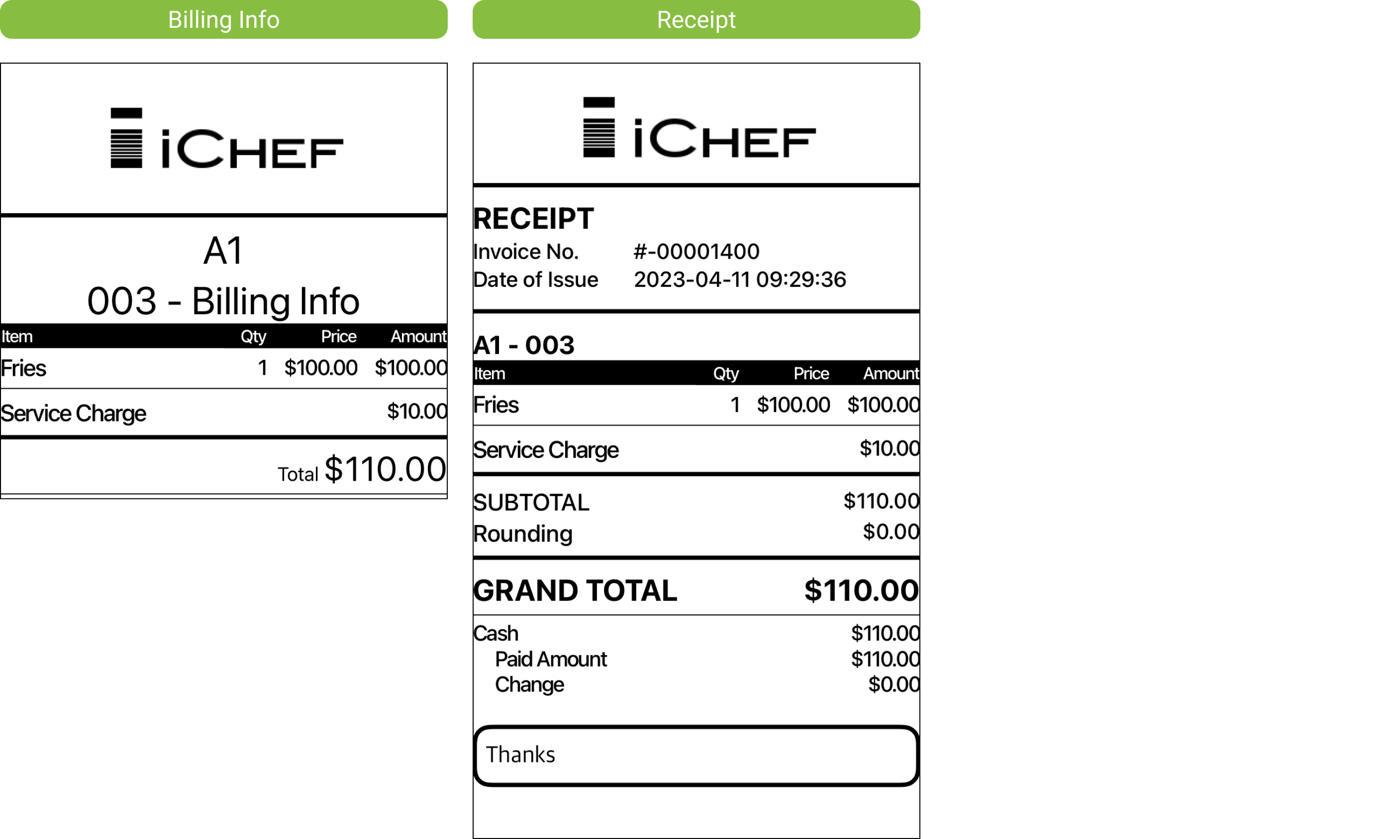 [Printer Settings] Rule for Receipts and Billing – iCHEF Support