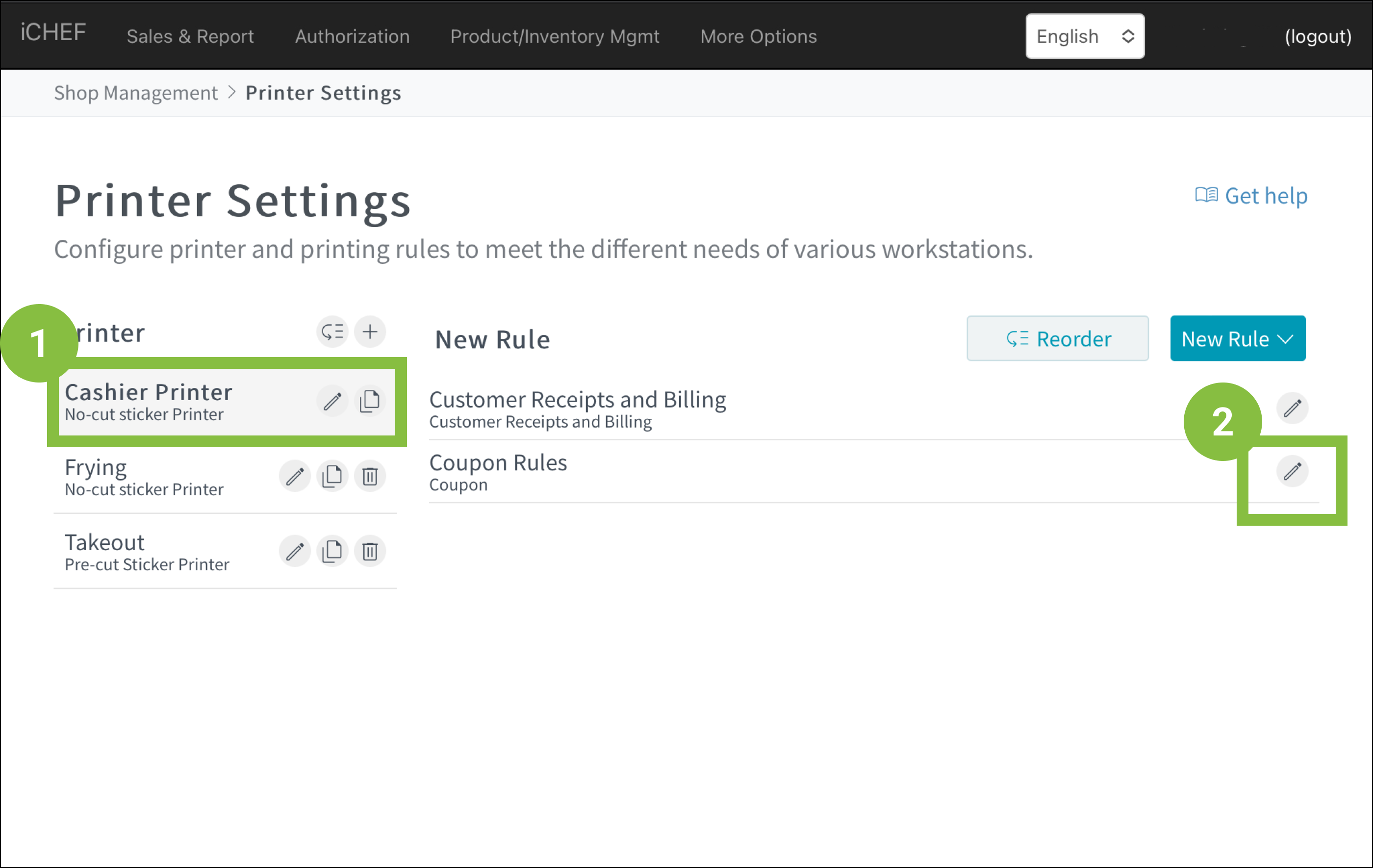 [Printer Settings] Rules for Coupon – iCHEF Support