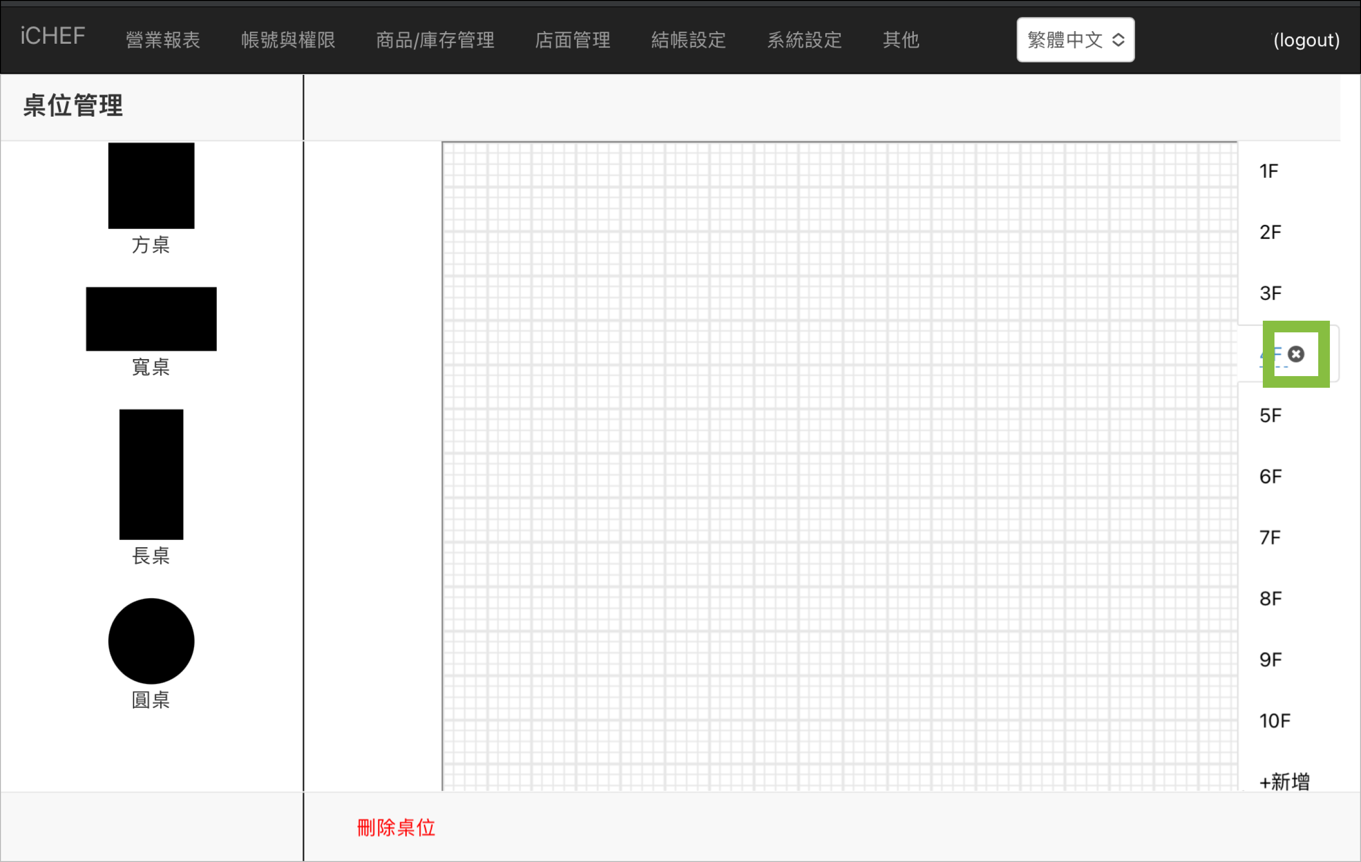[現場營運設定] 內用桌位管理 – iCHEF 知識庫