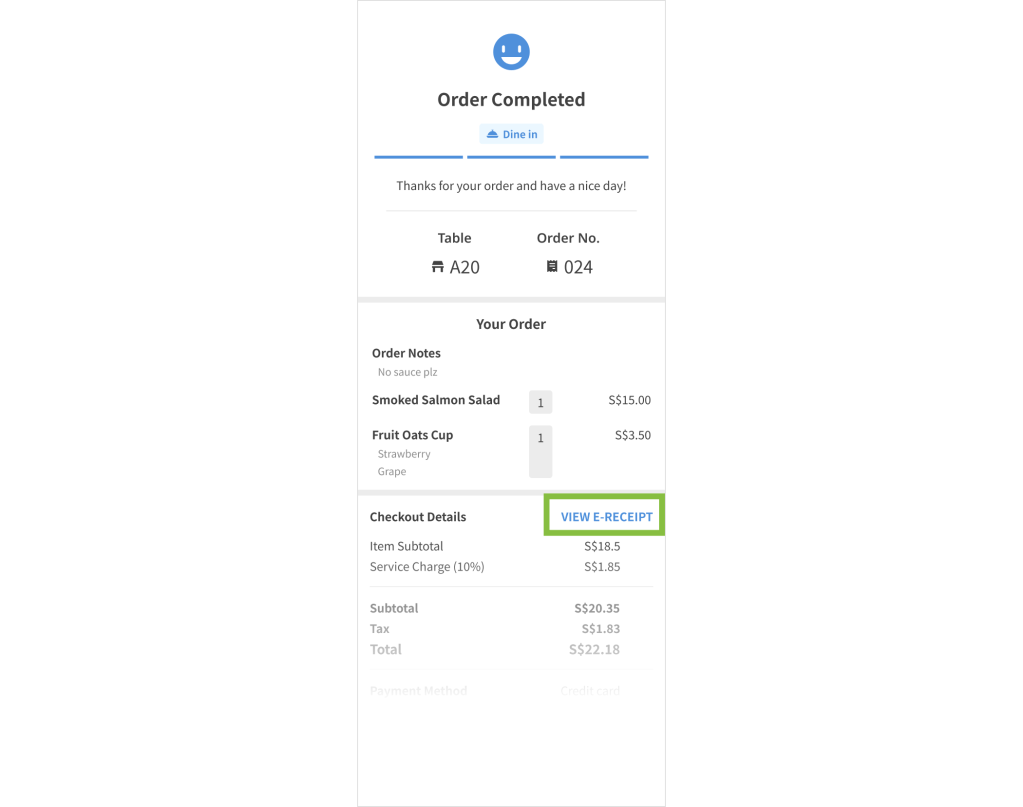 Get An E-Receipt｜Ordering Interface – iCHEF Support