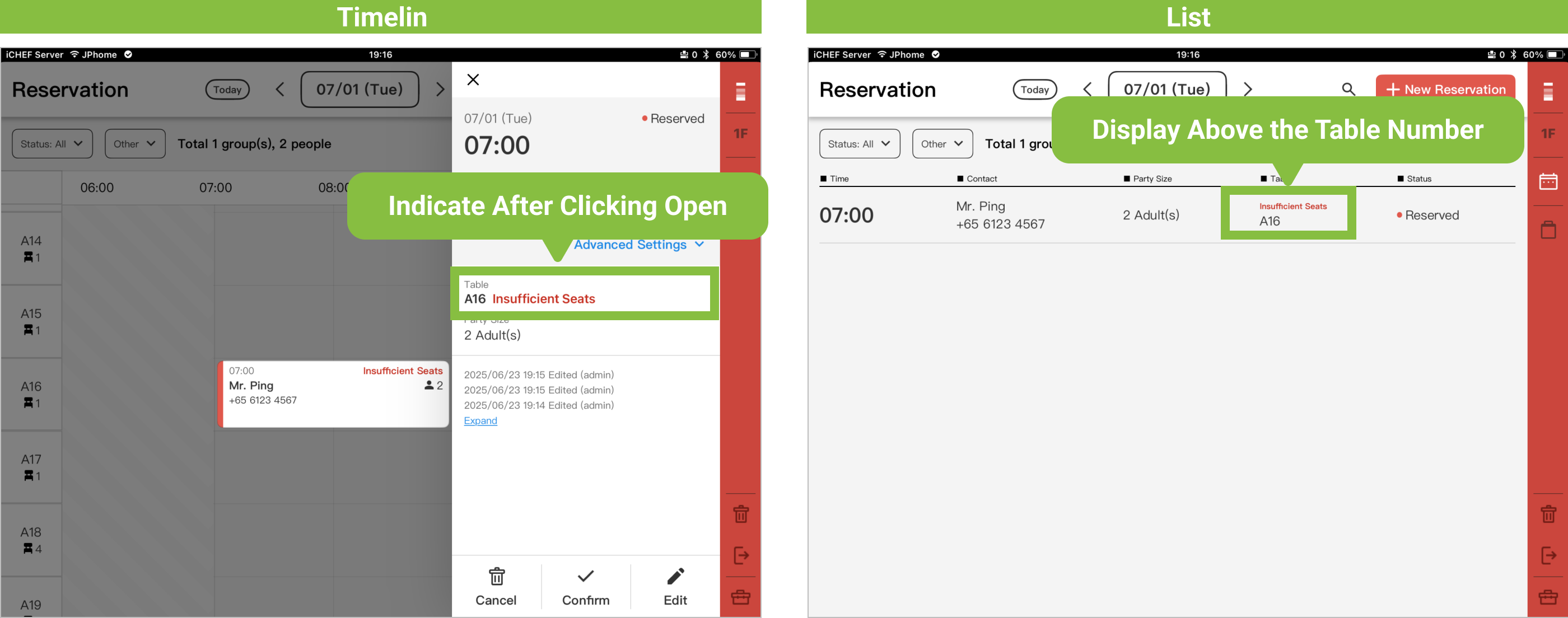 POS Reservation Alert Indicators | Reservation – iCHEF Support
